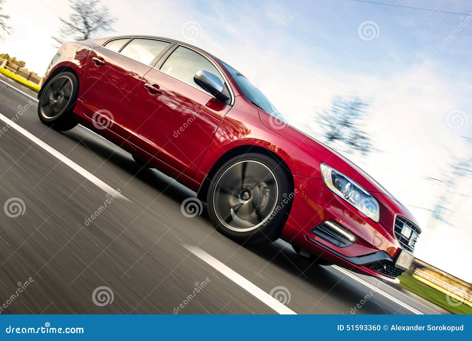 Powerful Car on Race Way. Motion Capture Stock Photo - Image of asphalt ...