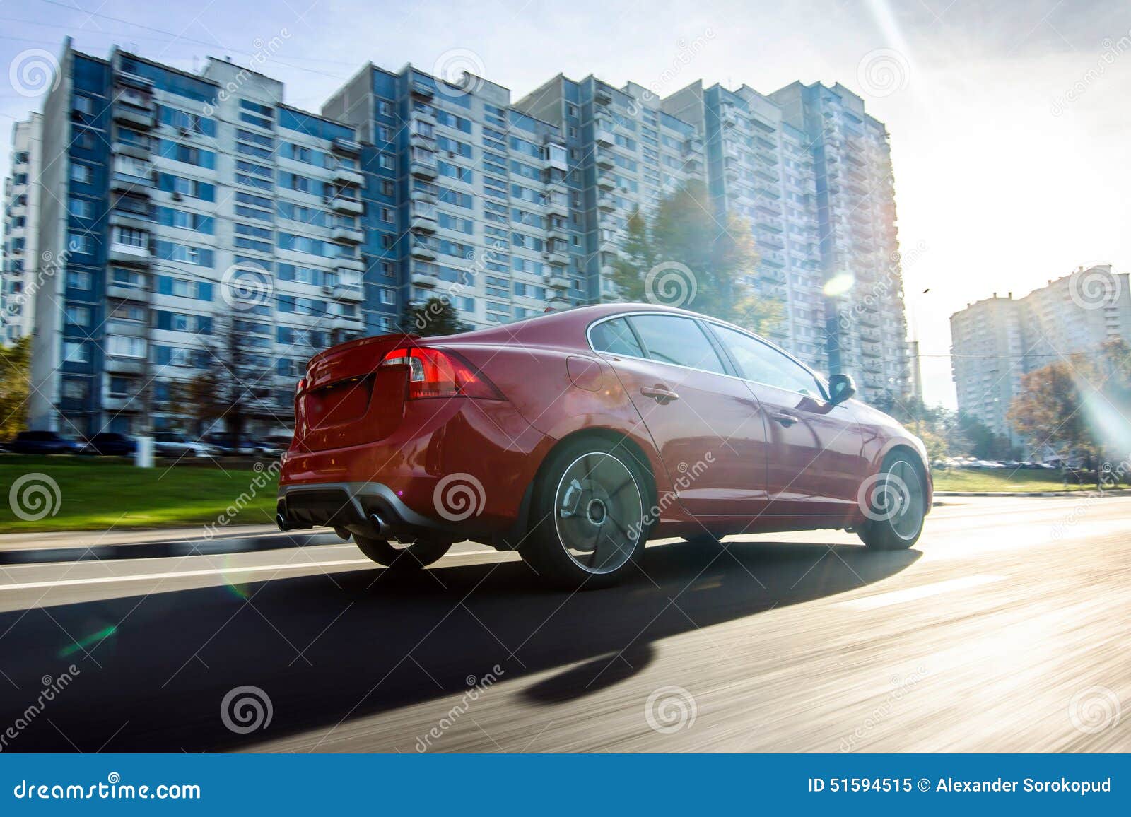 Powerful Car on Race Way. Motion Capture Stock Image - Image of drive ...
