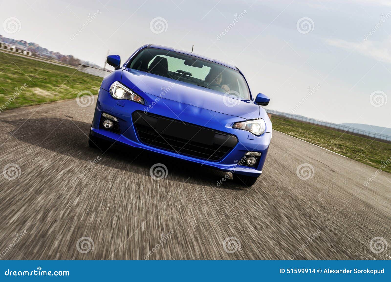 Powerful Car on Race Way. Motion Capture Stock Photo - Image of sport ...