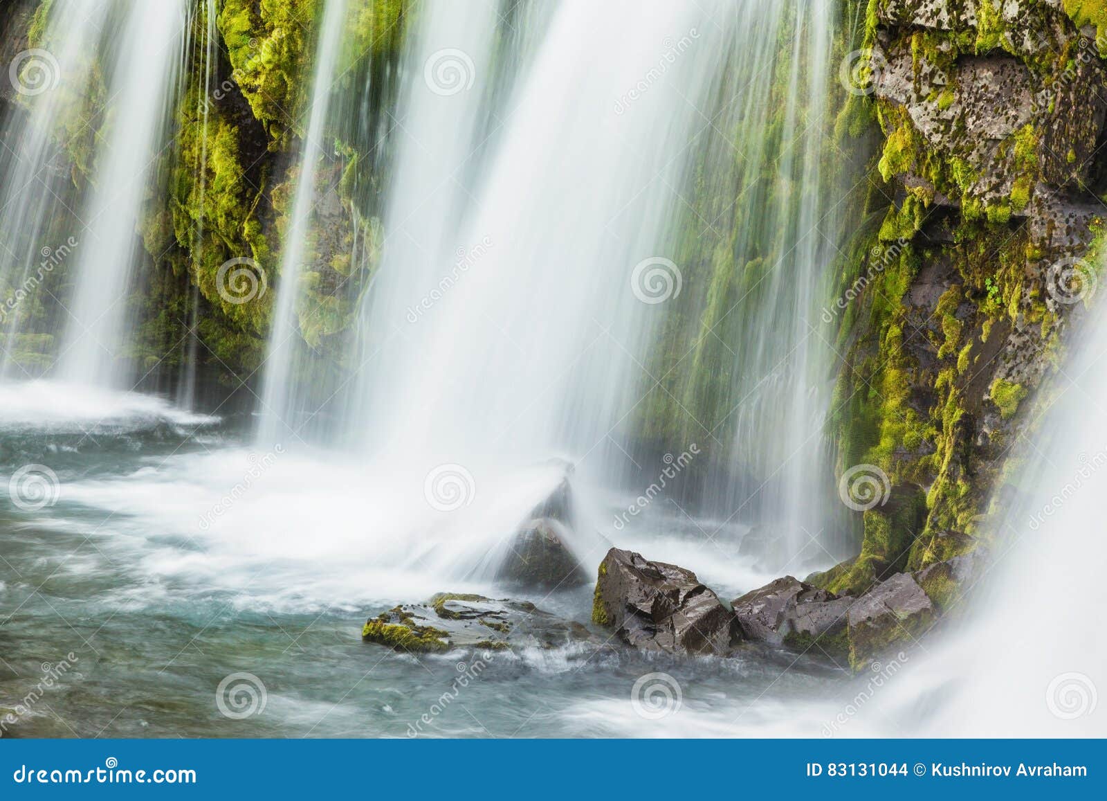 Powerful Cascading Waterfall Stock Photo - Image of mountain, river ...