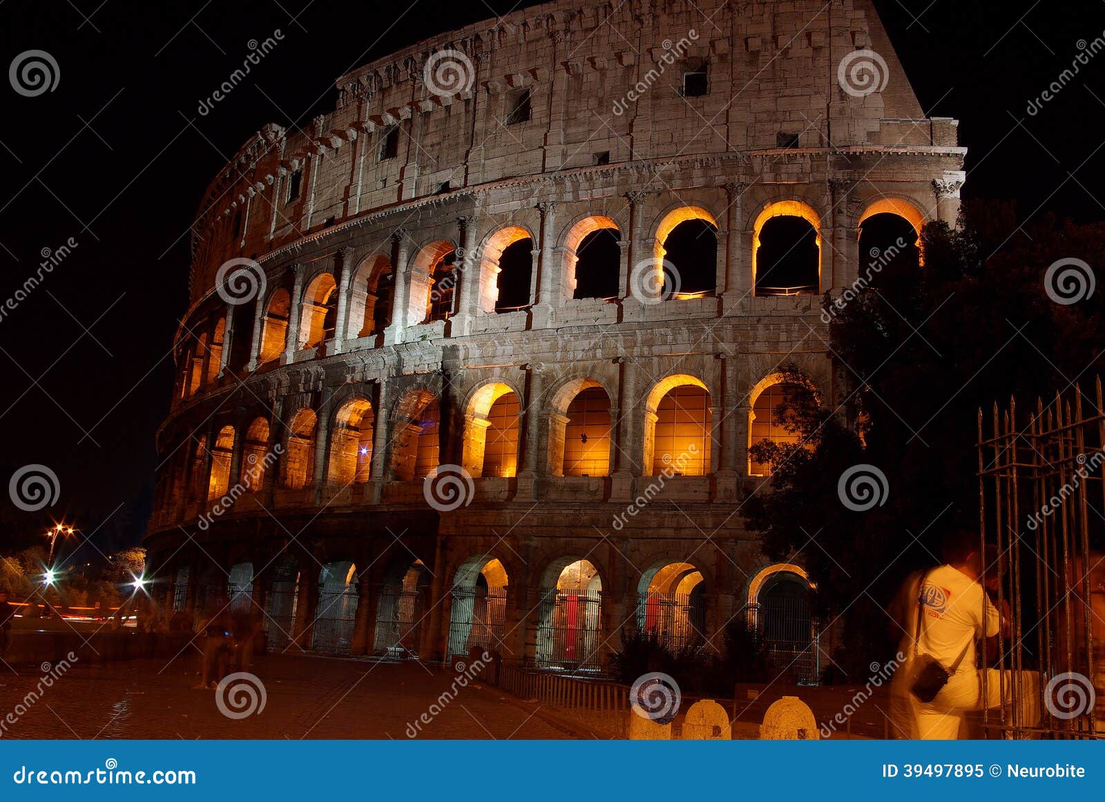 Powerful Colosseum at Night, Rome Stock Image - Image of amazing ...