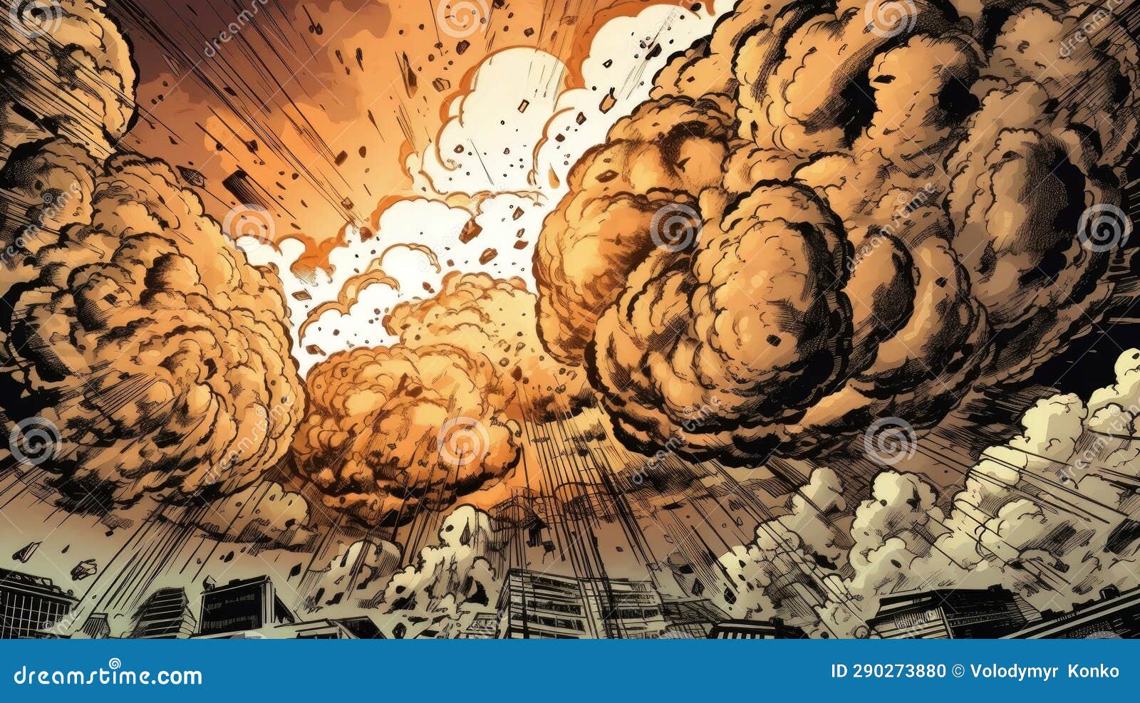 Powerful Comic Book Action Layout Background. Generative Ai Stock Photo ...