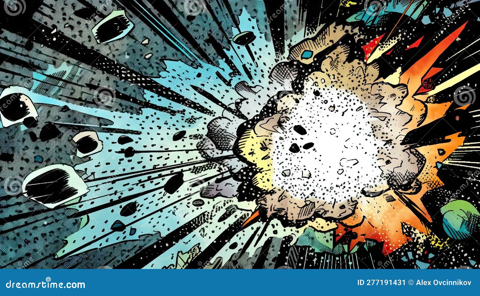 Powerful Comic Book Action Layout Background with Power FX Illustration ...