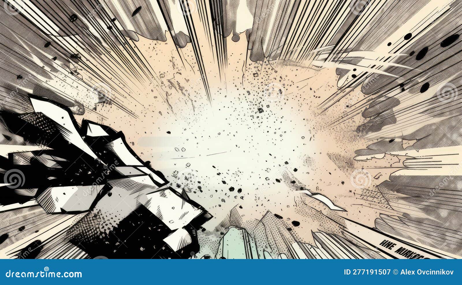 Powerful Comic Book Action Layout Background with Power FX Illustration ...