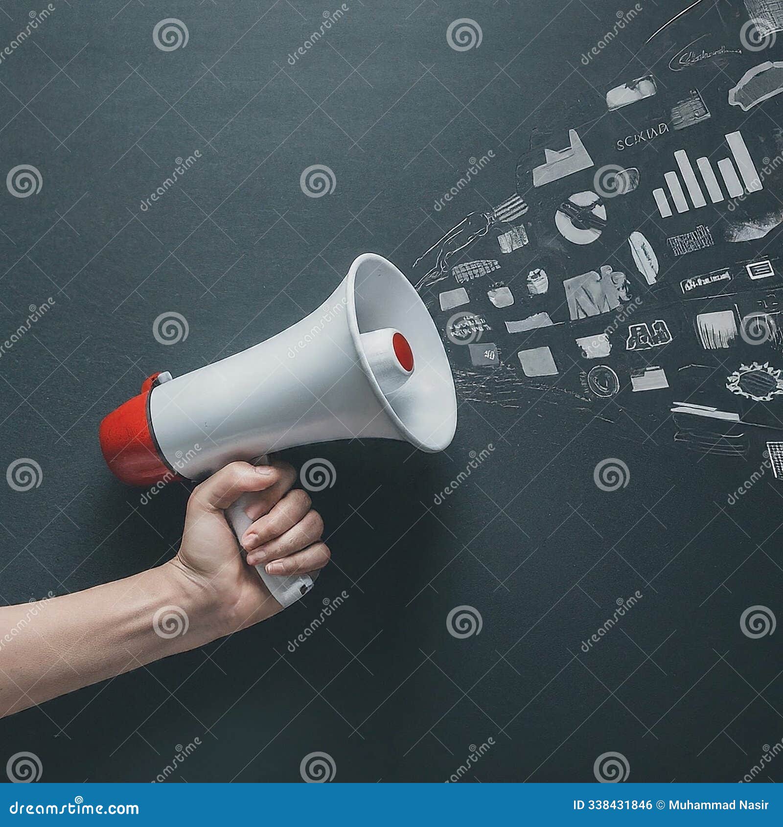 Powerful Communication: Megaphone, Data Visualization, Marketing Stock ...