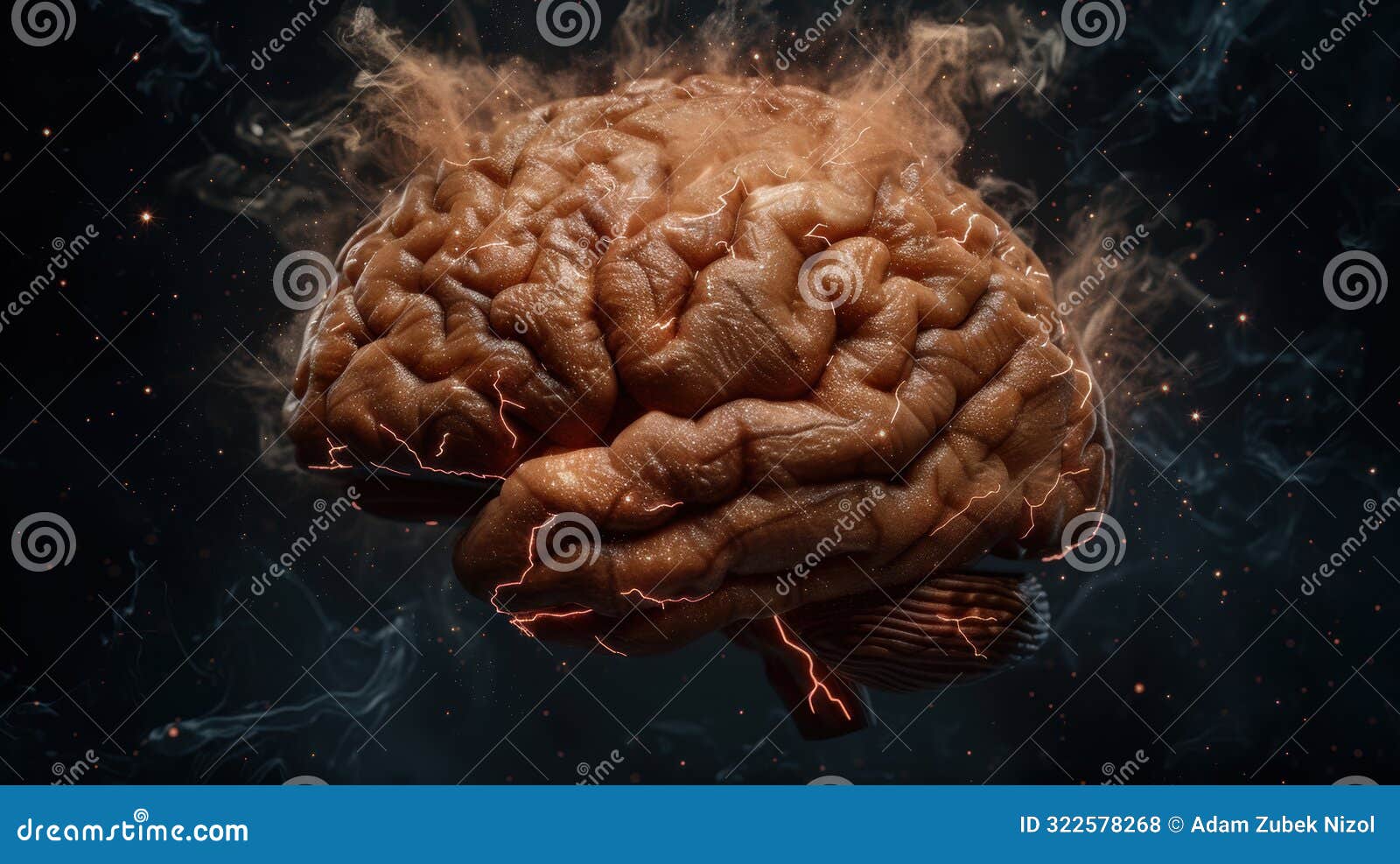 Powerful and Complex Human Brain Stock Illustration - Illustration of ...