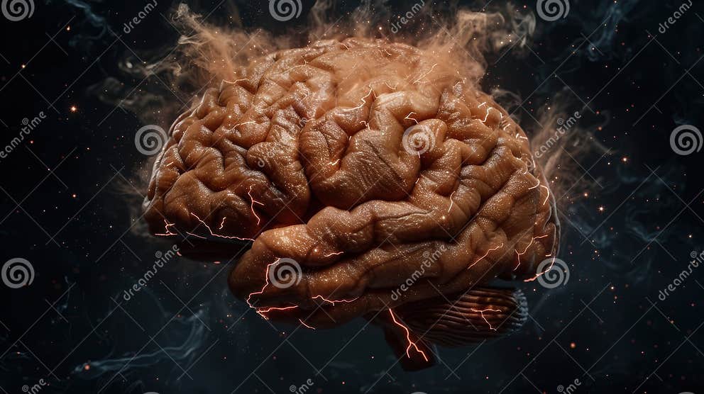 Powerful and Complex Human Brain Stock Illustration - Illustration of ...