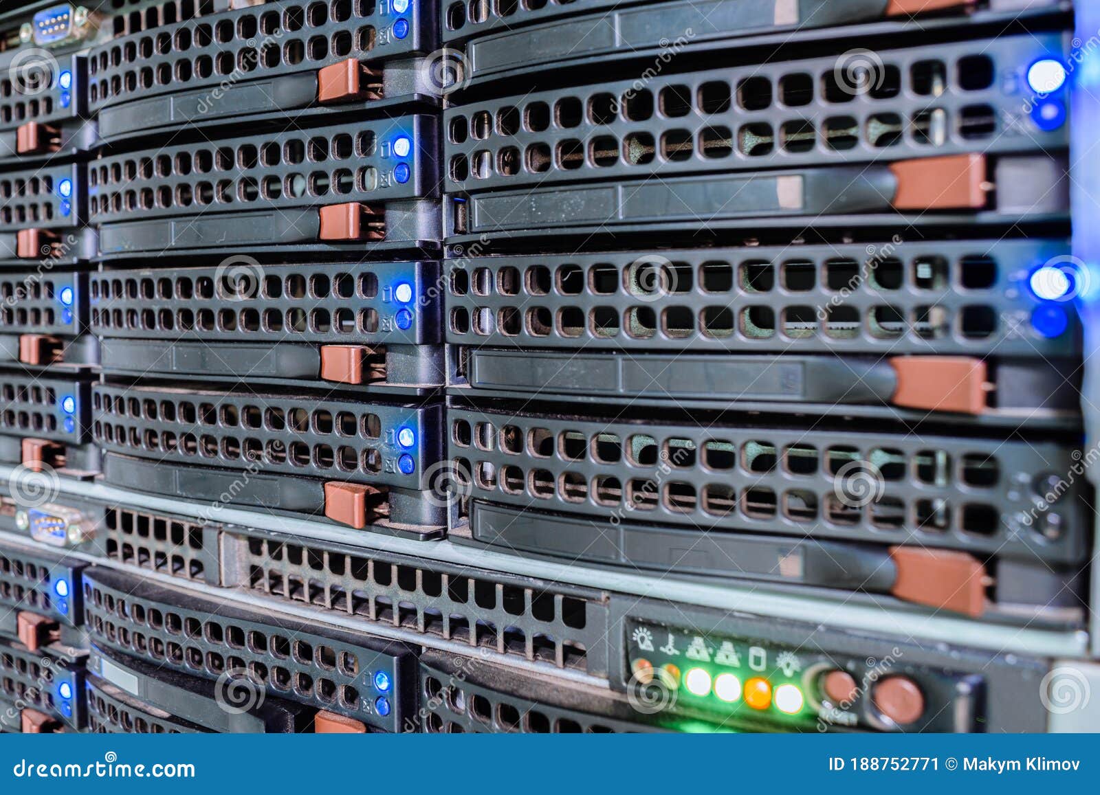 Powerful Computer Equipment is in the Server Room. Modern Web Hosting ...