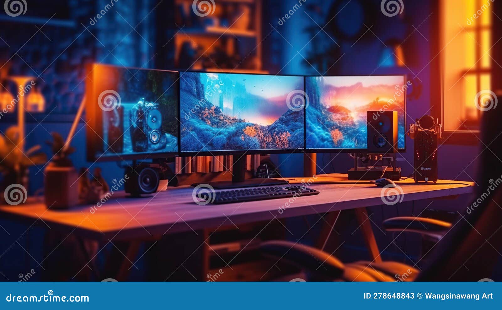 Powerful Computer Gaming Rig AI Generated Image Stock Illustration ...