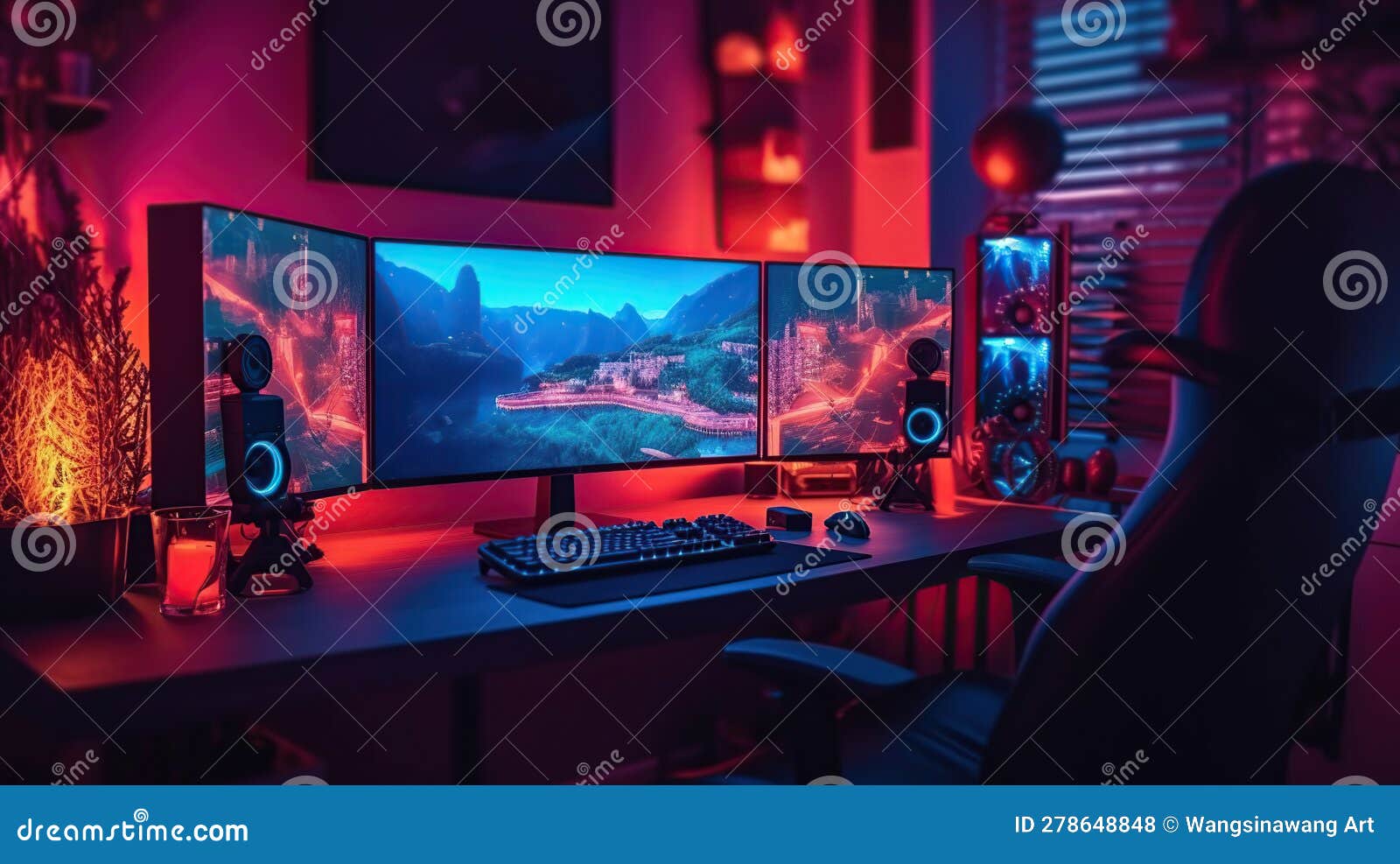 Powerful Computer Gaming Rig AI Generated Image Stock Illustration ...