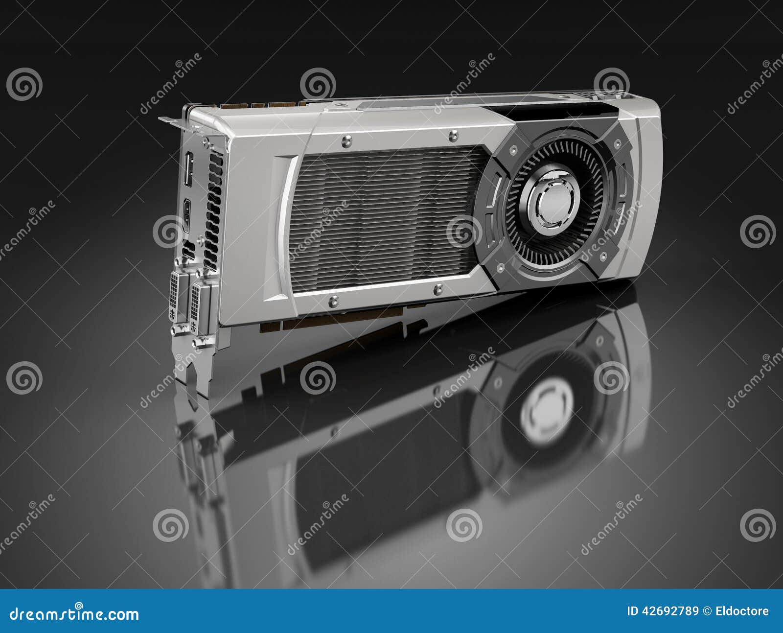 Powerful Computer Graphic Card Stock Image - Image of capacitor ...
