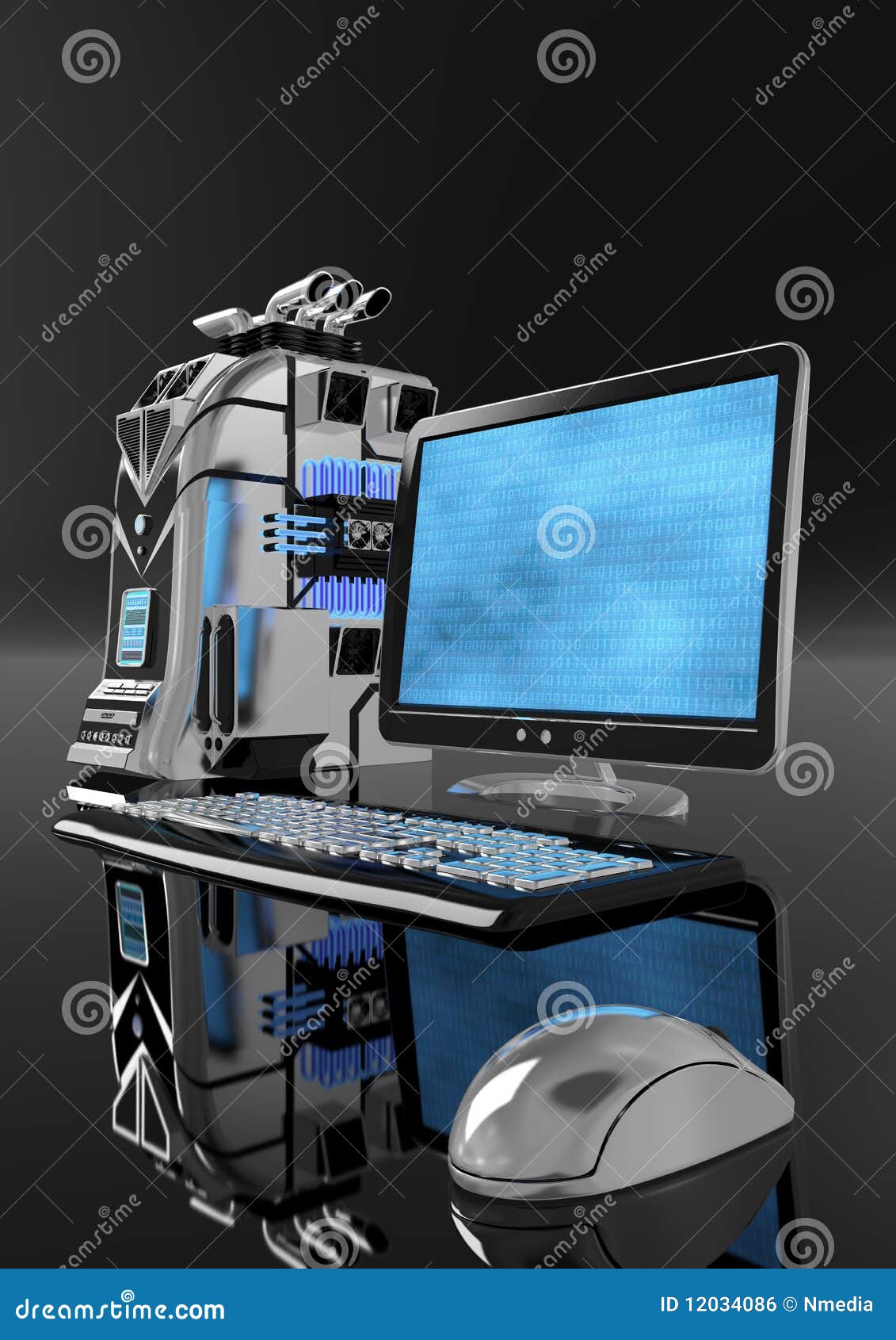 Powerful Computer System 02 Stock Illustration - Illustration of ...