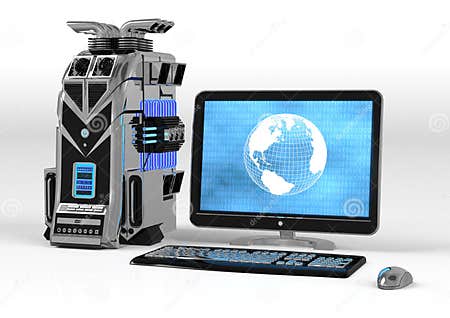 Powerful Computer System stock illustration. Illustration of render ...