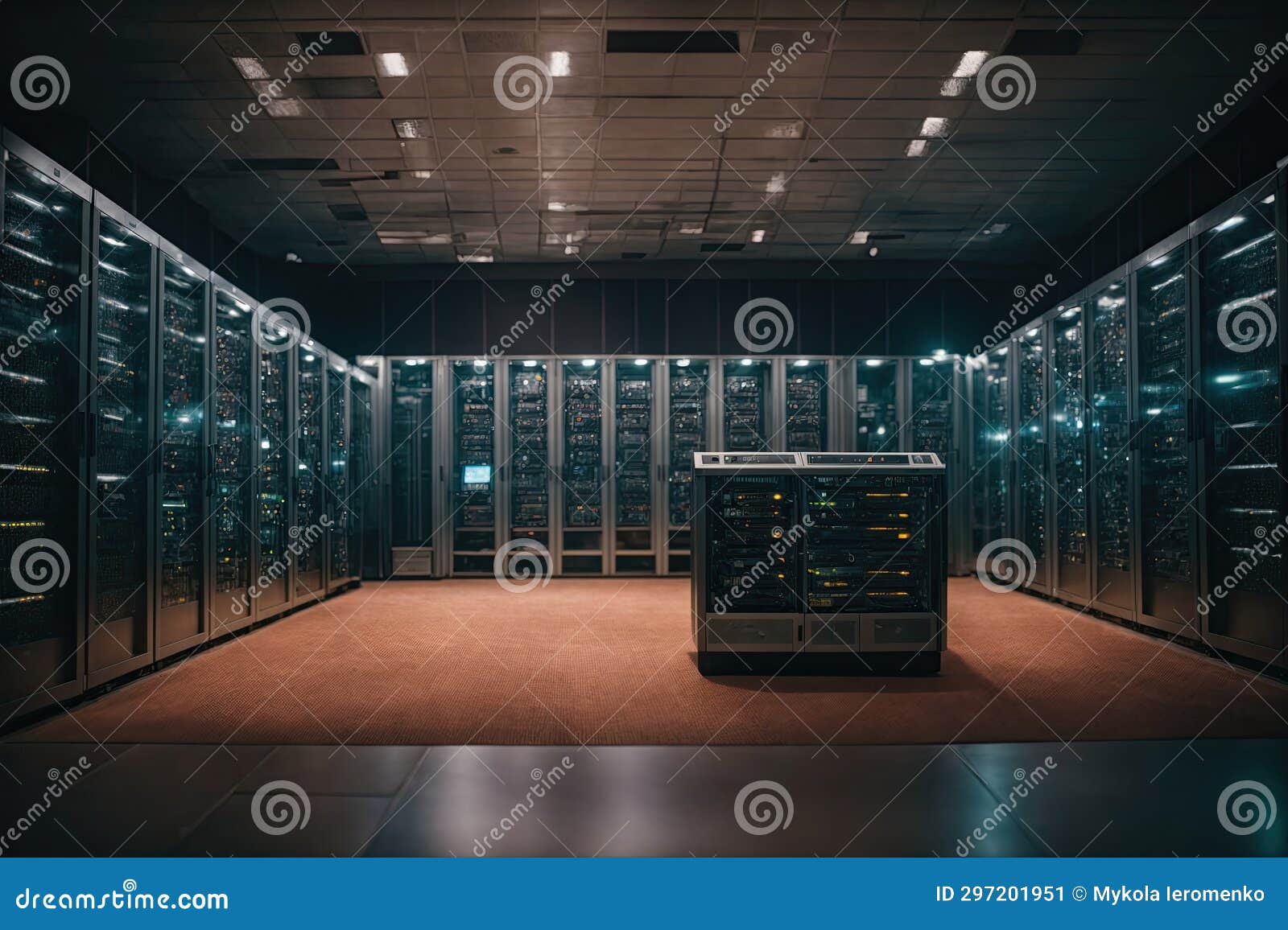A Powerful Computer that Takes Up a Large Room. Stock Image - Image of ...