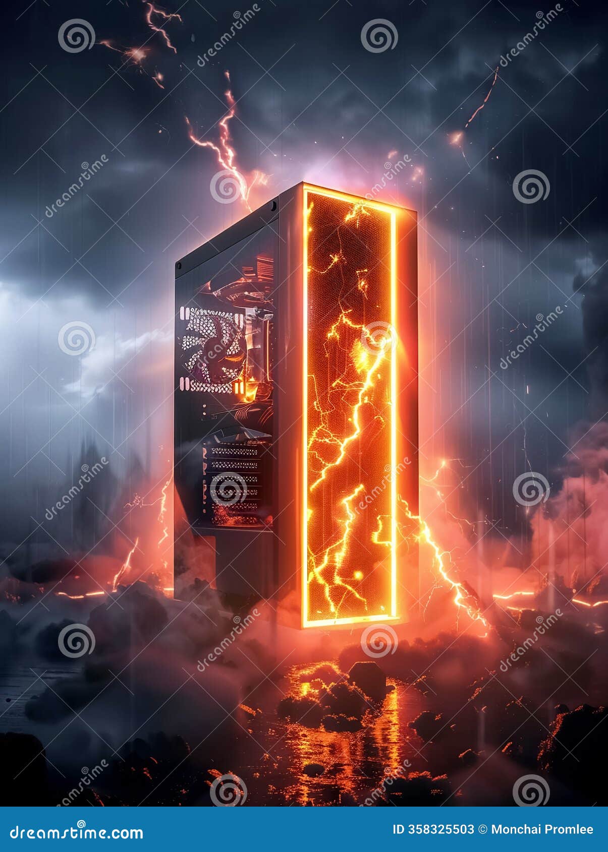 Powerful Computer Processor. The Central Processor In Axonometric ...