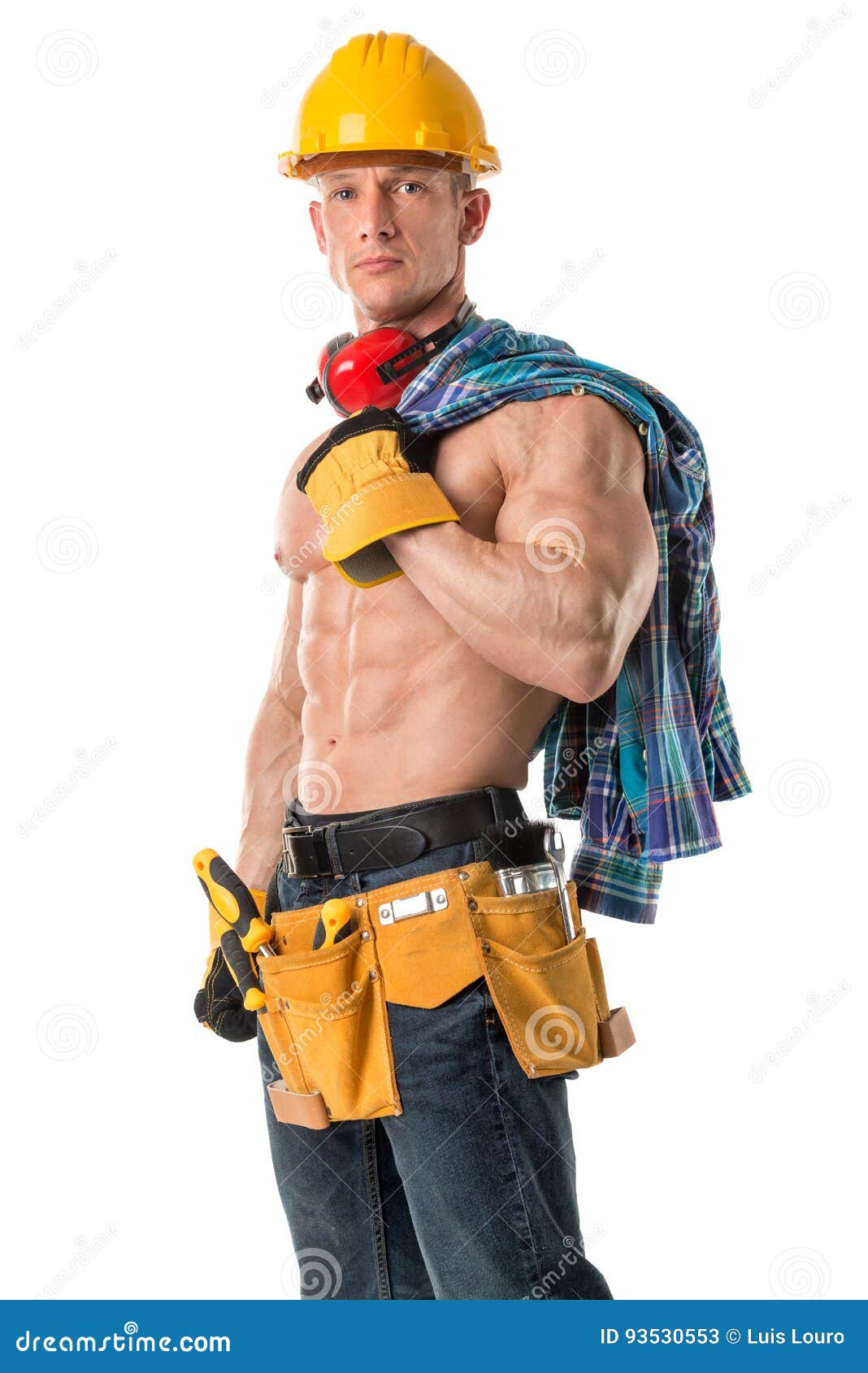 Powerful Construction Worker Stock Image - Image of engineering ...