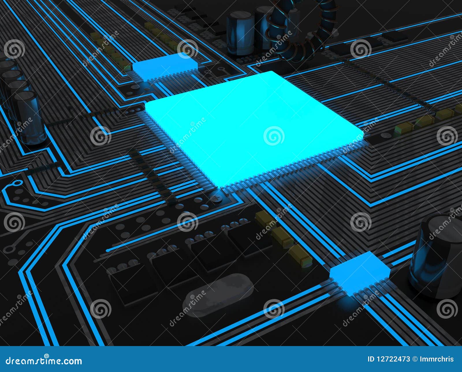 Powerful CPU stock illustration. Illustration of modern - 12722473