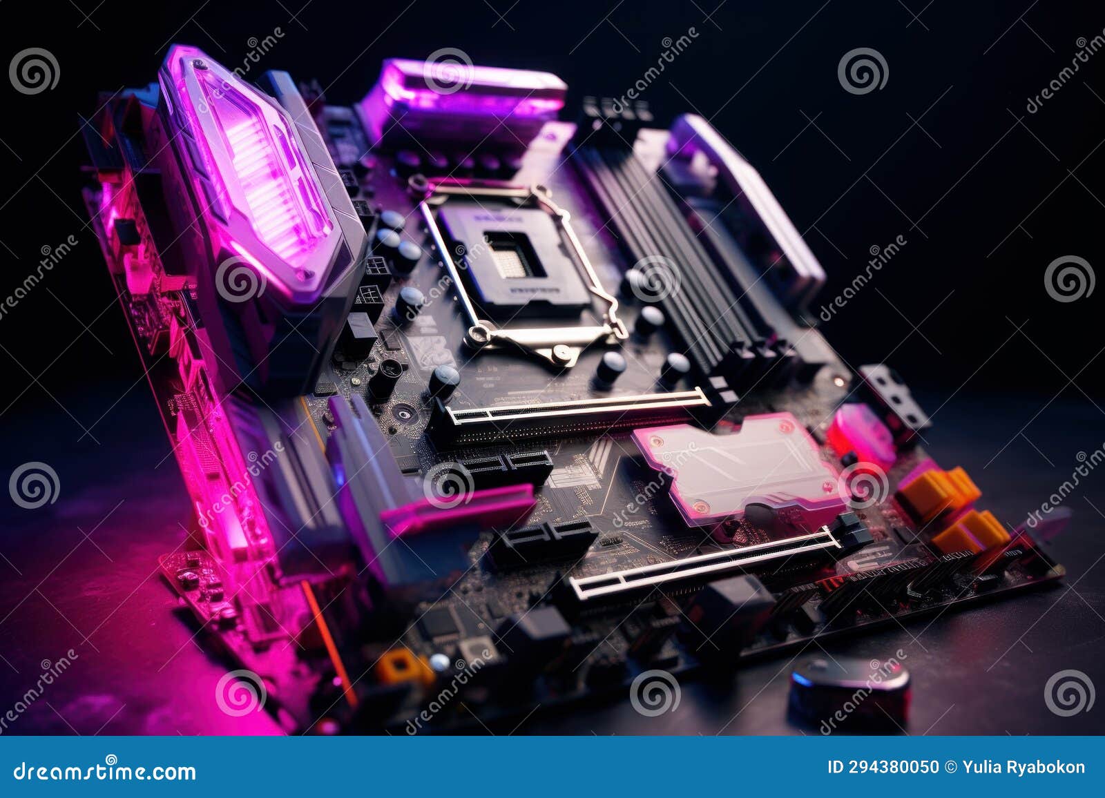 Powerful Cpu Modern Motherboard. Generate Ai Stock Photo - Image of ...