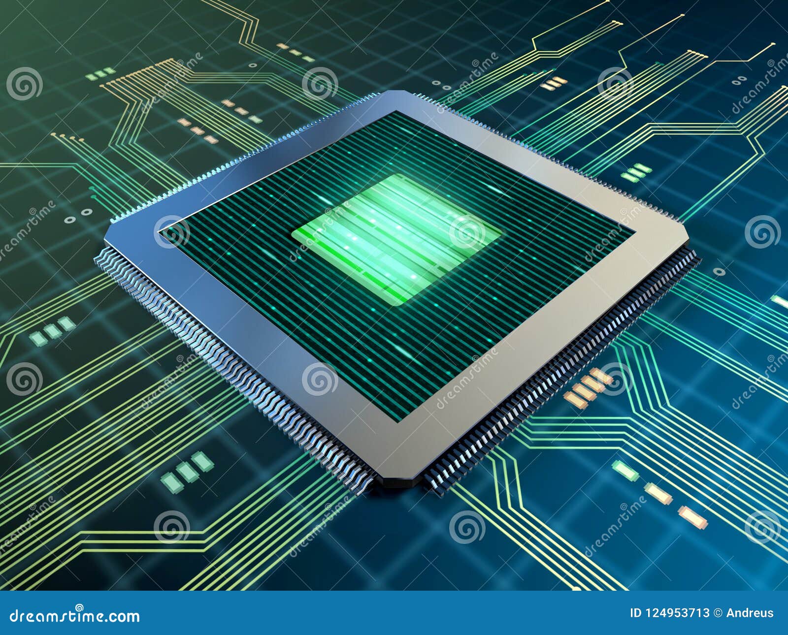 Powerful Microprocessor Of The Future. Hi-tech. New Generation ...