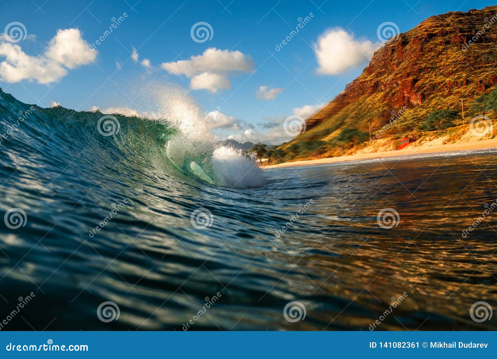 Powerful Crystal Clear Ocean Wave Stock Image - Image of crystal, break ...
