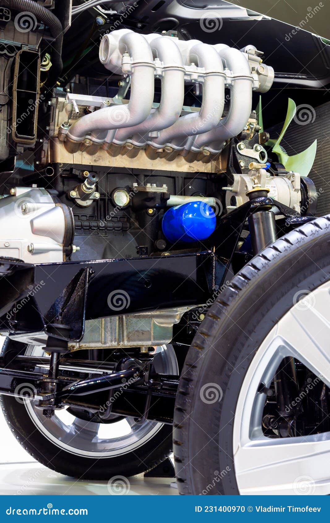 Powerful Customized Tuned Sport Car Engine, Close Up. Stock Photo ...