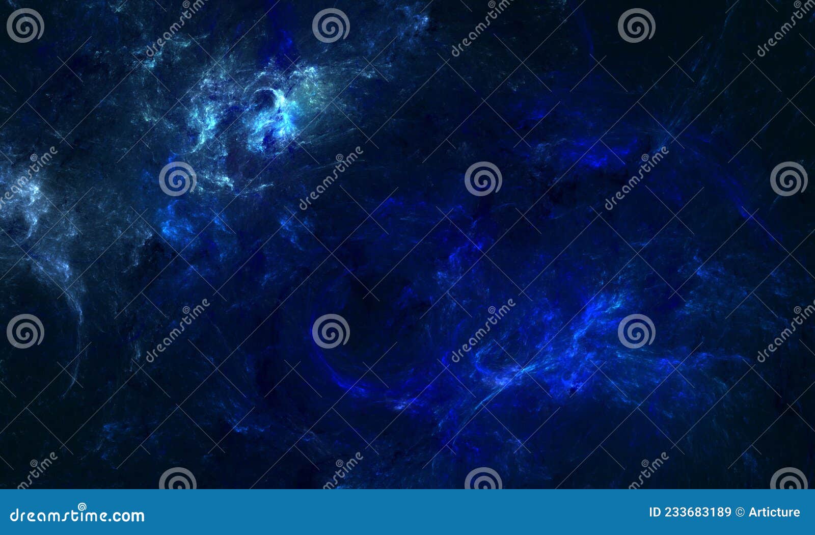 Powerful 3d Representation of Cloudy Interstellar Cluster with Blue ...