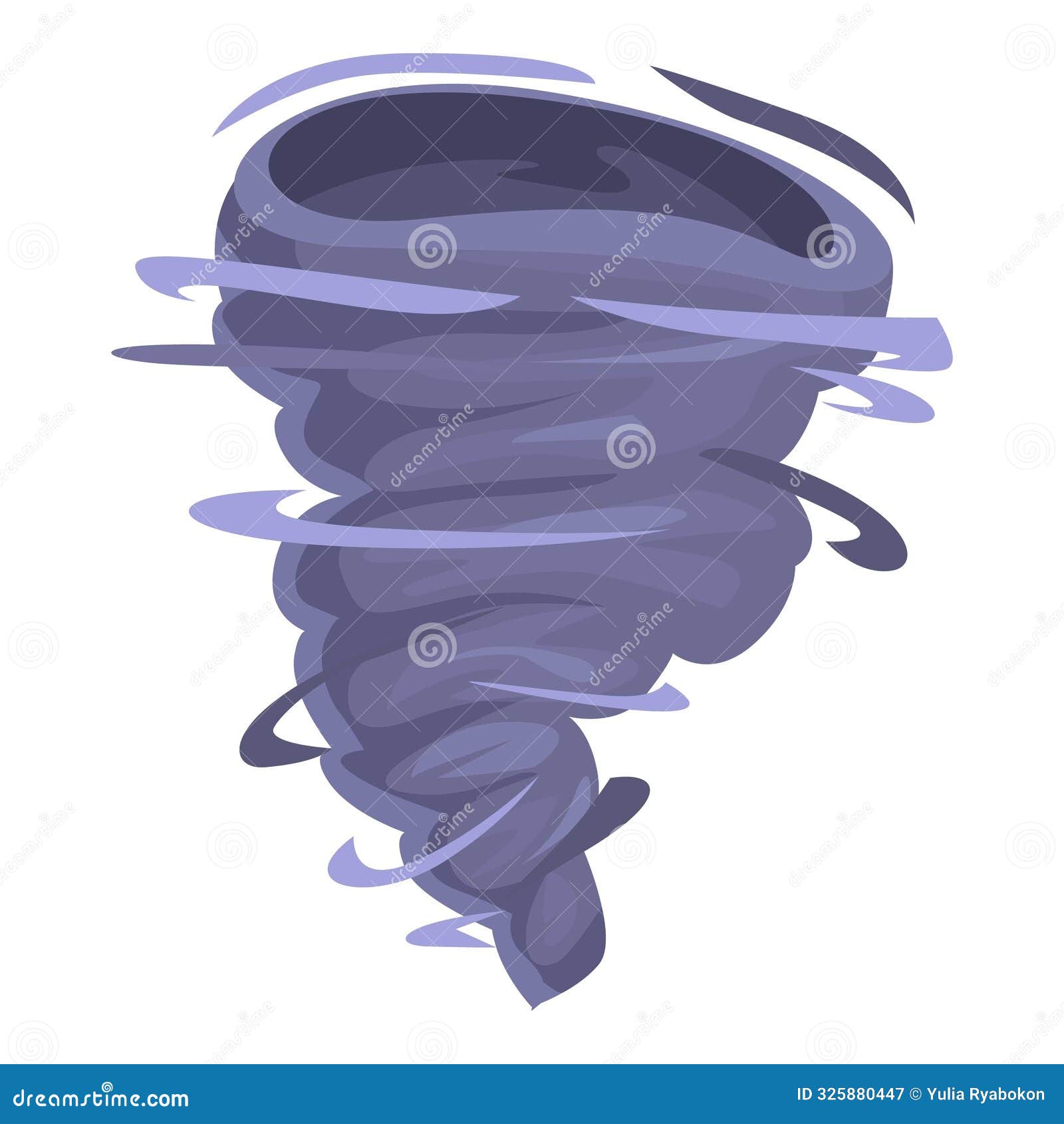 Powerful Destructive Tornado Rotating, Natural Disaster Illustration ...
