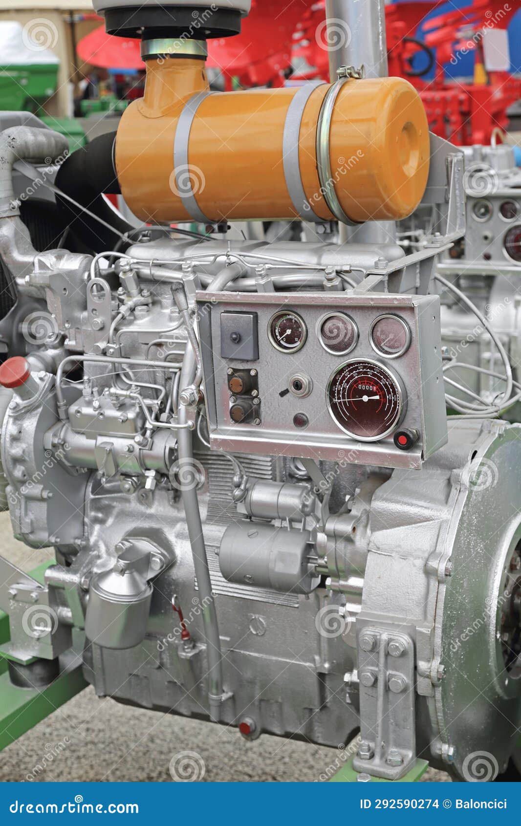 Silver Diesel Engine stock photo. Image of pump, machinery - 292590274