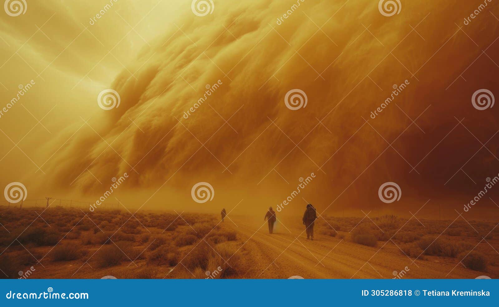 A Powerful Dust Storm is Approaching the City. High Degree of Danger ...