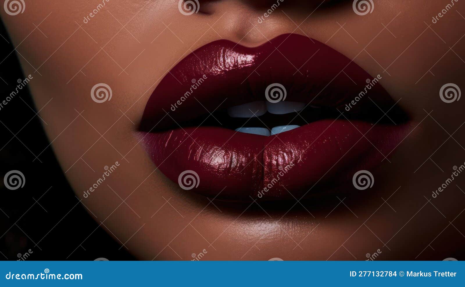 Powerful Dynamic Lips in a Deep Rich Shade Created with Generative AI ...