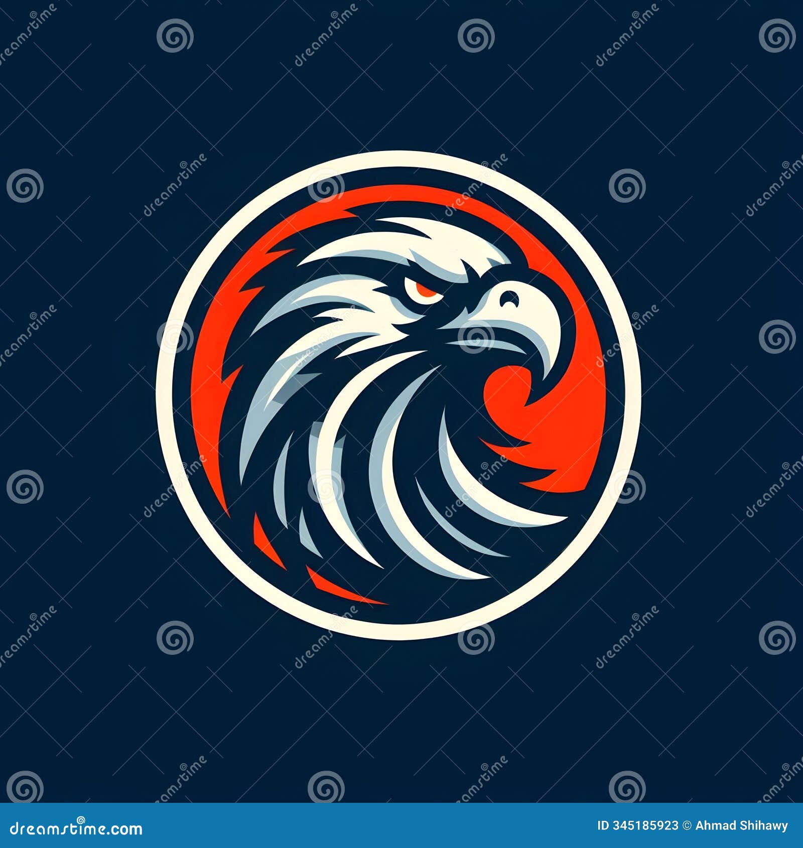 A Powerful Eagle Head As the Central Focus Stock Illustration ...