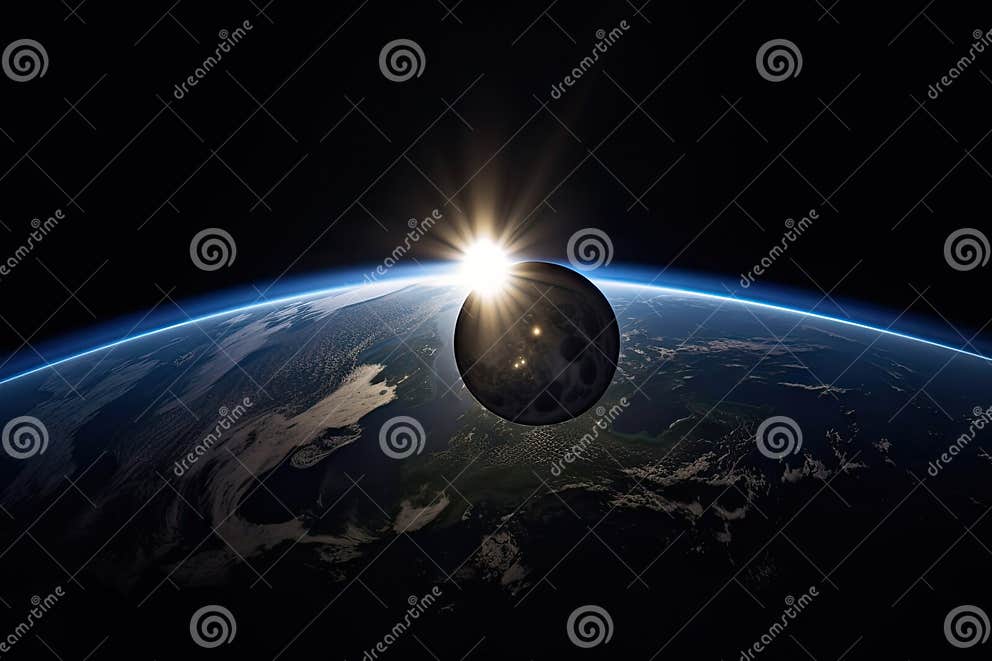 Powerful Eclipse, with the Sun and Moon in Perfect Alignment, Casting ...