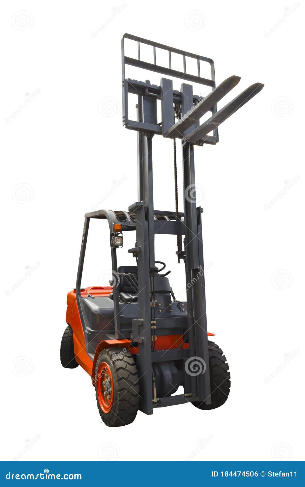 Powerful Electric Forklift, Front View Stock Photo - Image of fork ...