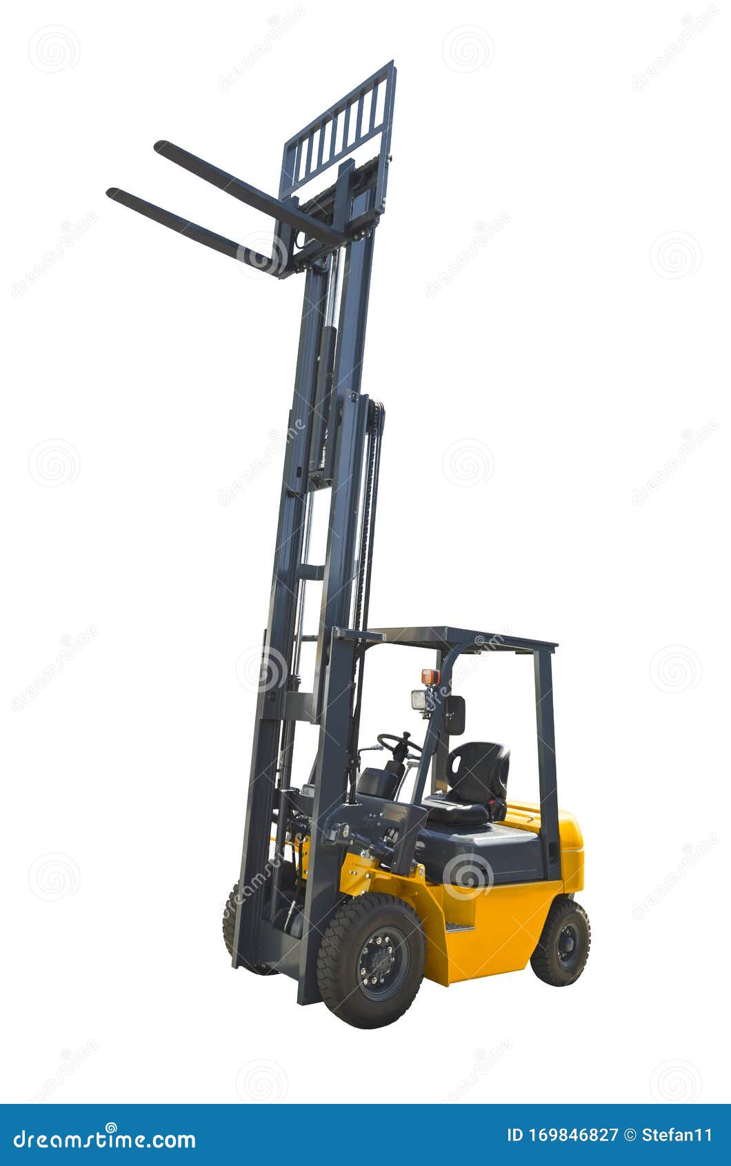 Powerful Electric Forklift, Side View Stock Image - Image of industry ...