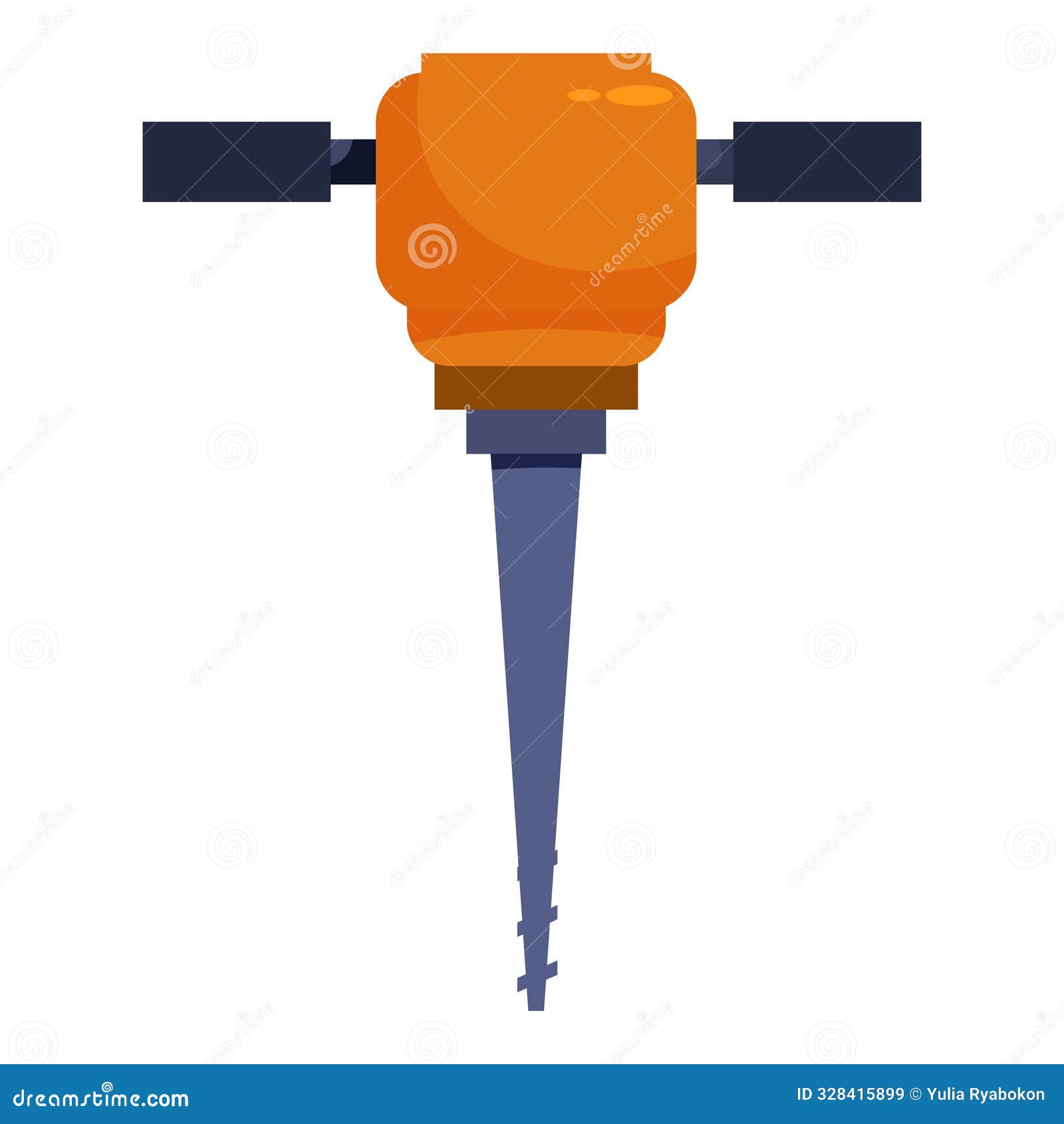 Powerful Electric Jackhammer Breaking Concrete Using Sharp Drill Bit ...