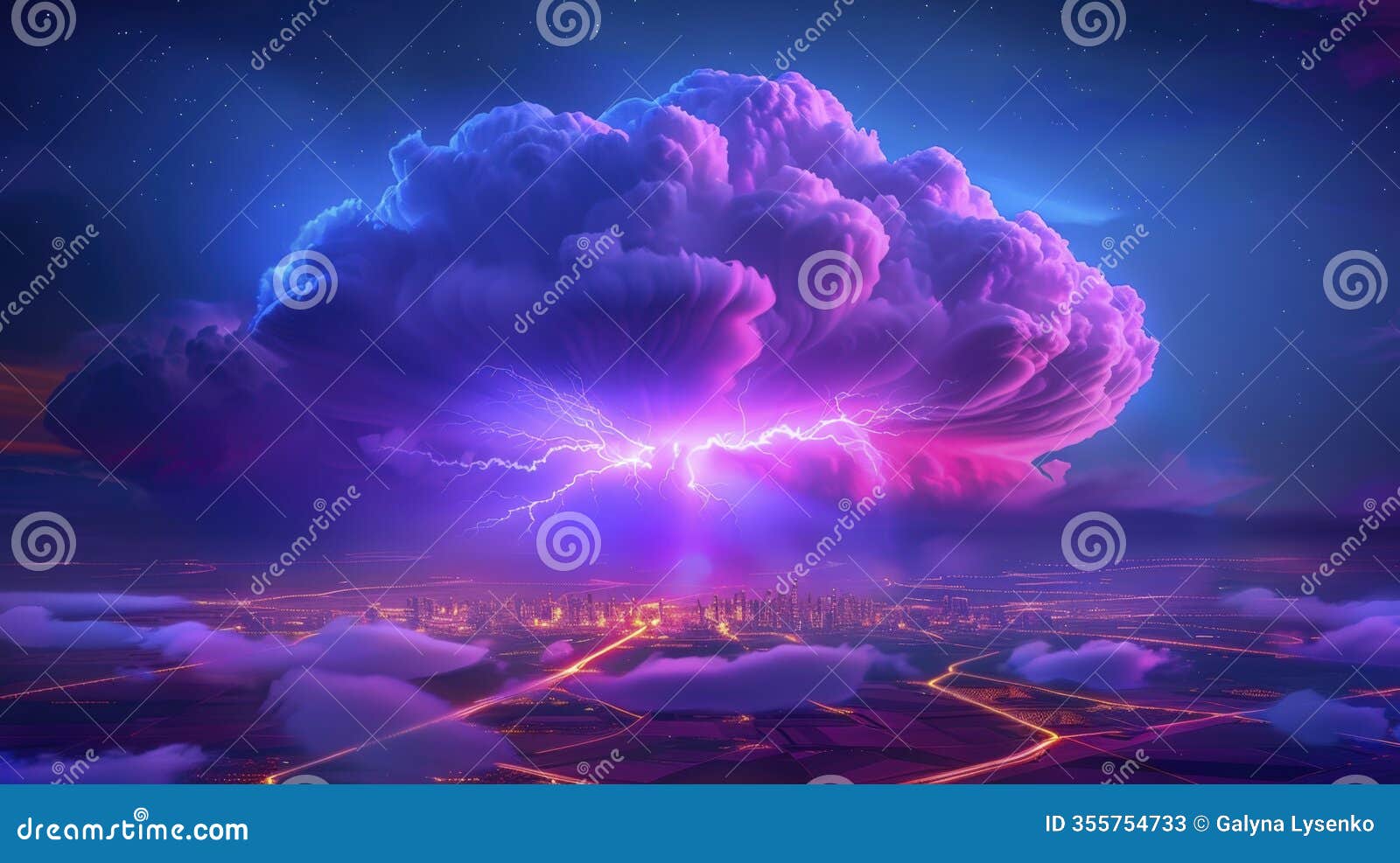 Powerful Electrical Current Energy. Stock Illustration - Illustration ...