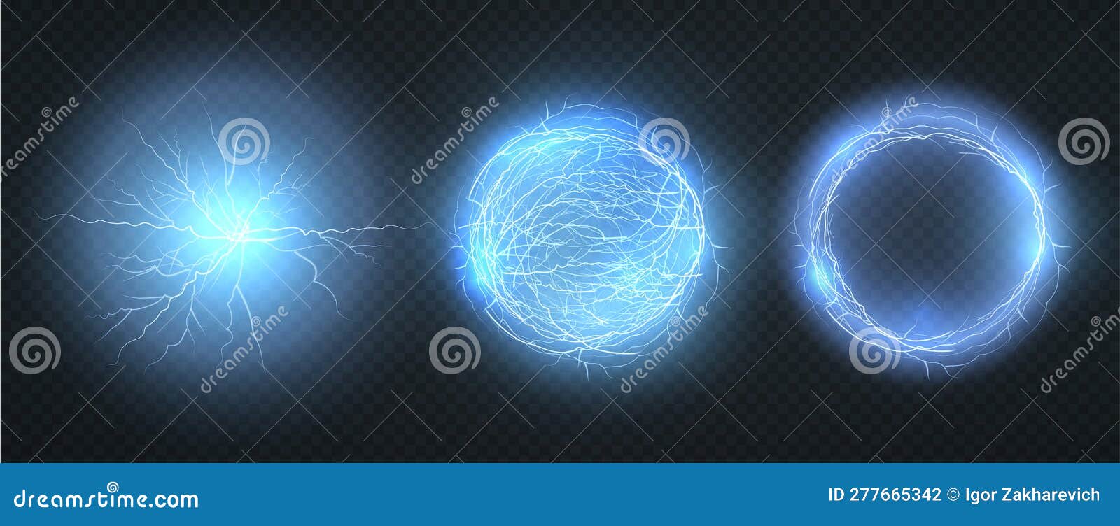 Powerful Electrical Discharge Magical Energy Flash Vector Illustration ...