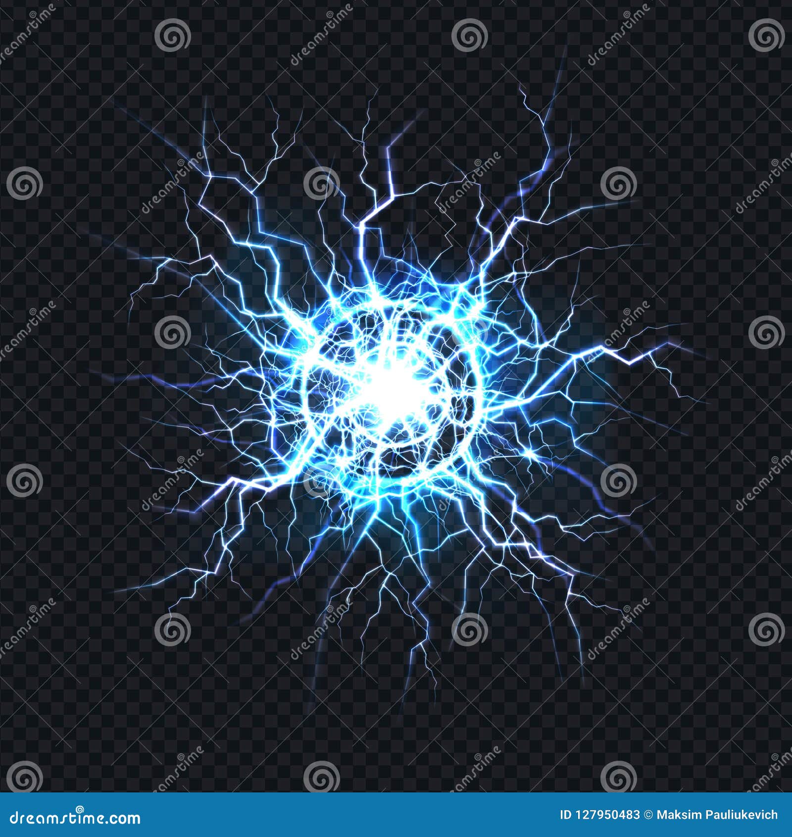 Electrical Burst, Ball Lightning Realistic Vector Stock Vector ...
