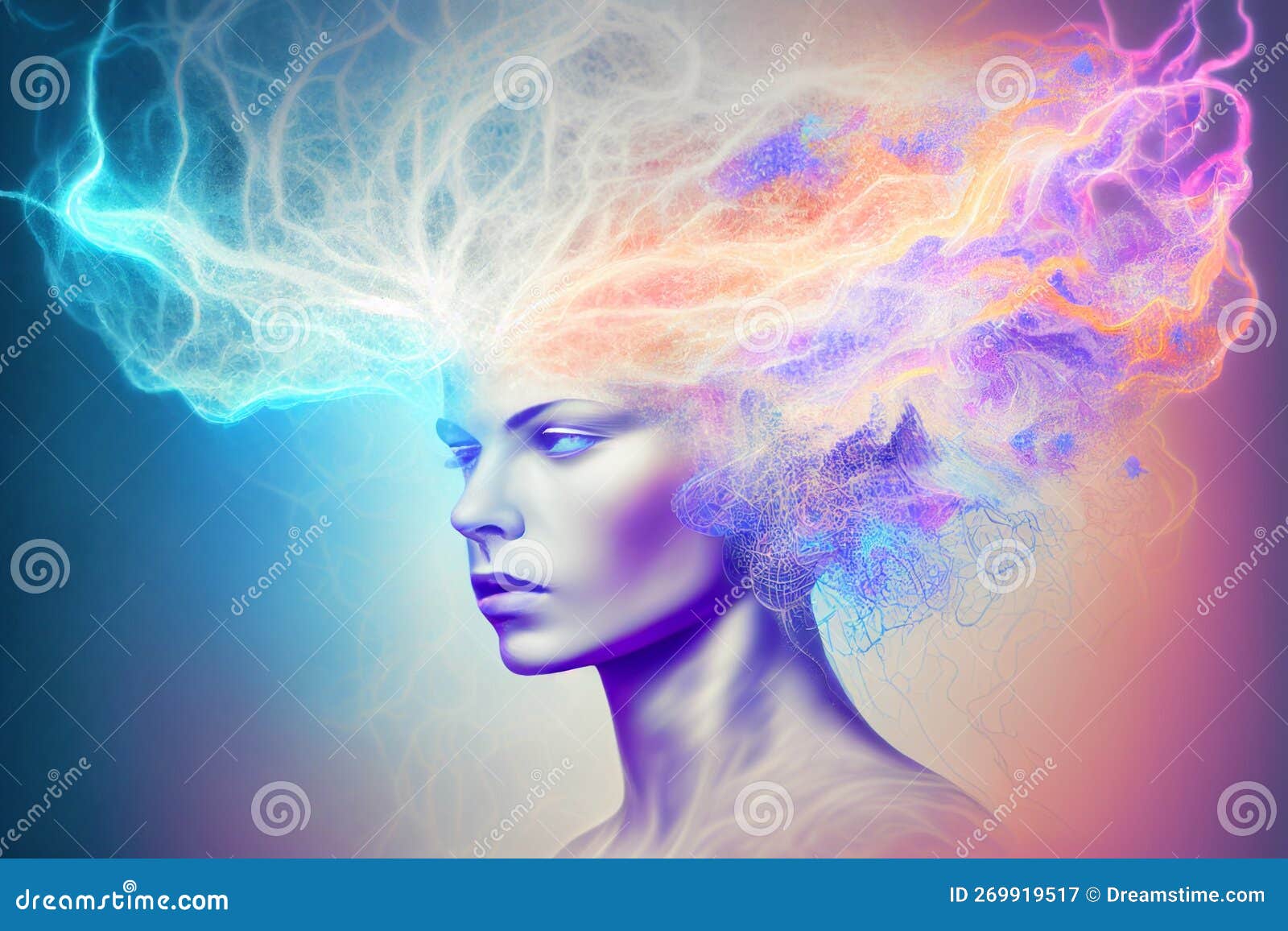 Powerful Energy of the Brain and Creativity with Generative AI Stock ...