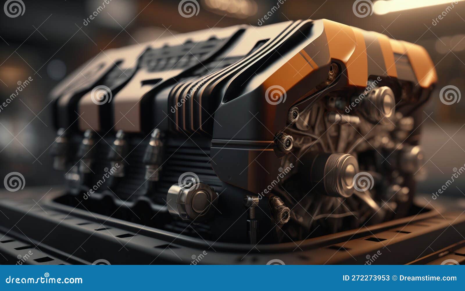 The Powerful Engine of a Car. Generative Ai Stock Illustration ...