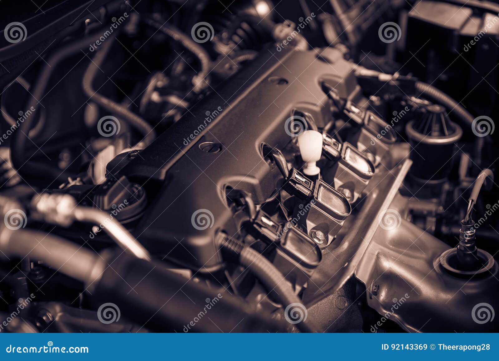 The Powerful Engine Of The Modern Car, Intake Manifold Royalty-Free ...
