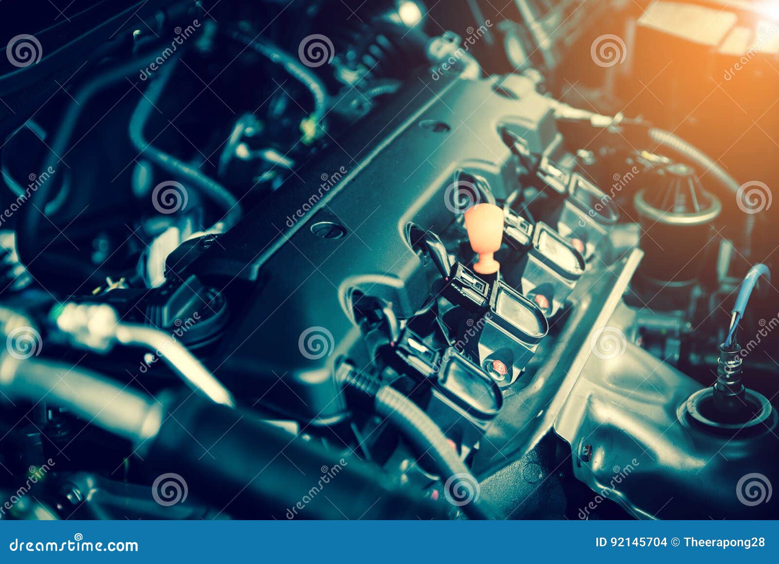 Powerful Engine of a Car. Internal Design of Engine with Combust Stock ...