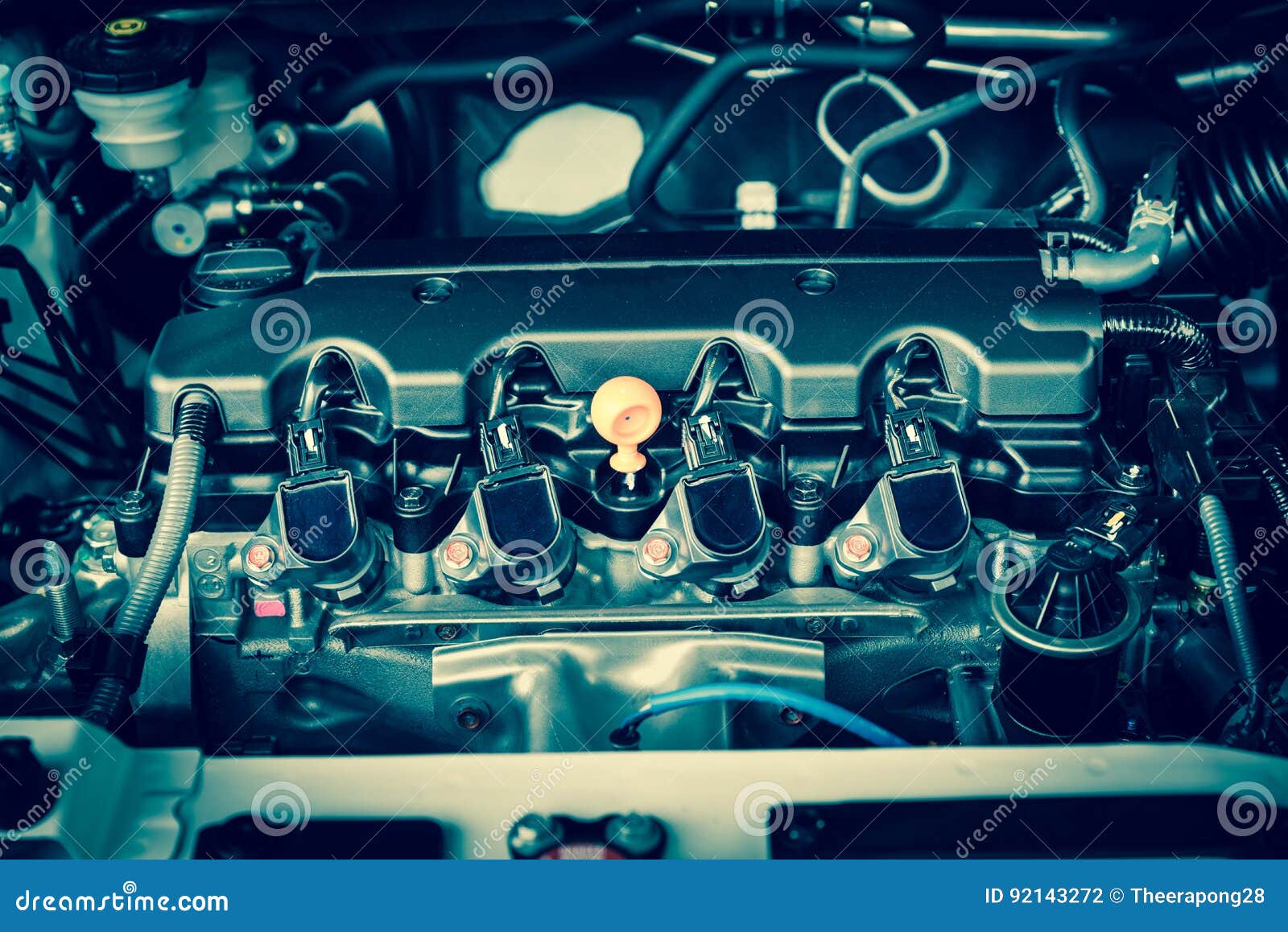 Powerful Engine of a Car. Internal Design of Engine Stock Photo - Image ...