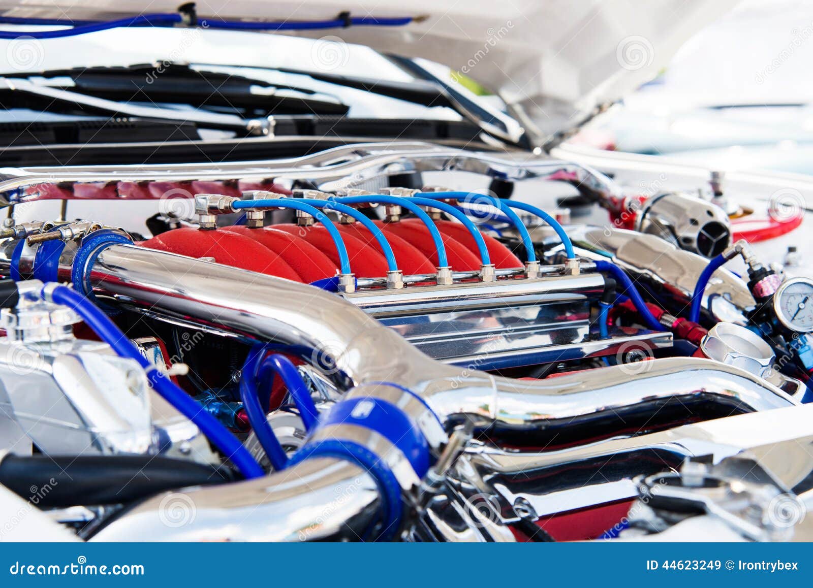 Powerful engine of the car stock image. Image of performance - 44623249