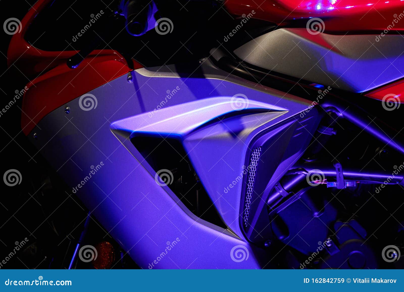 The Powerful Engine of a Modern Motorcycle Closeup. the Layout of the ...
