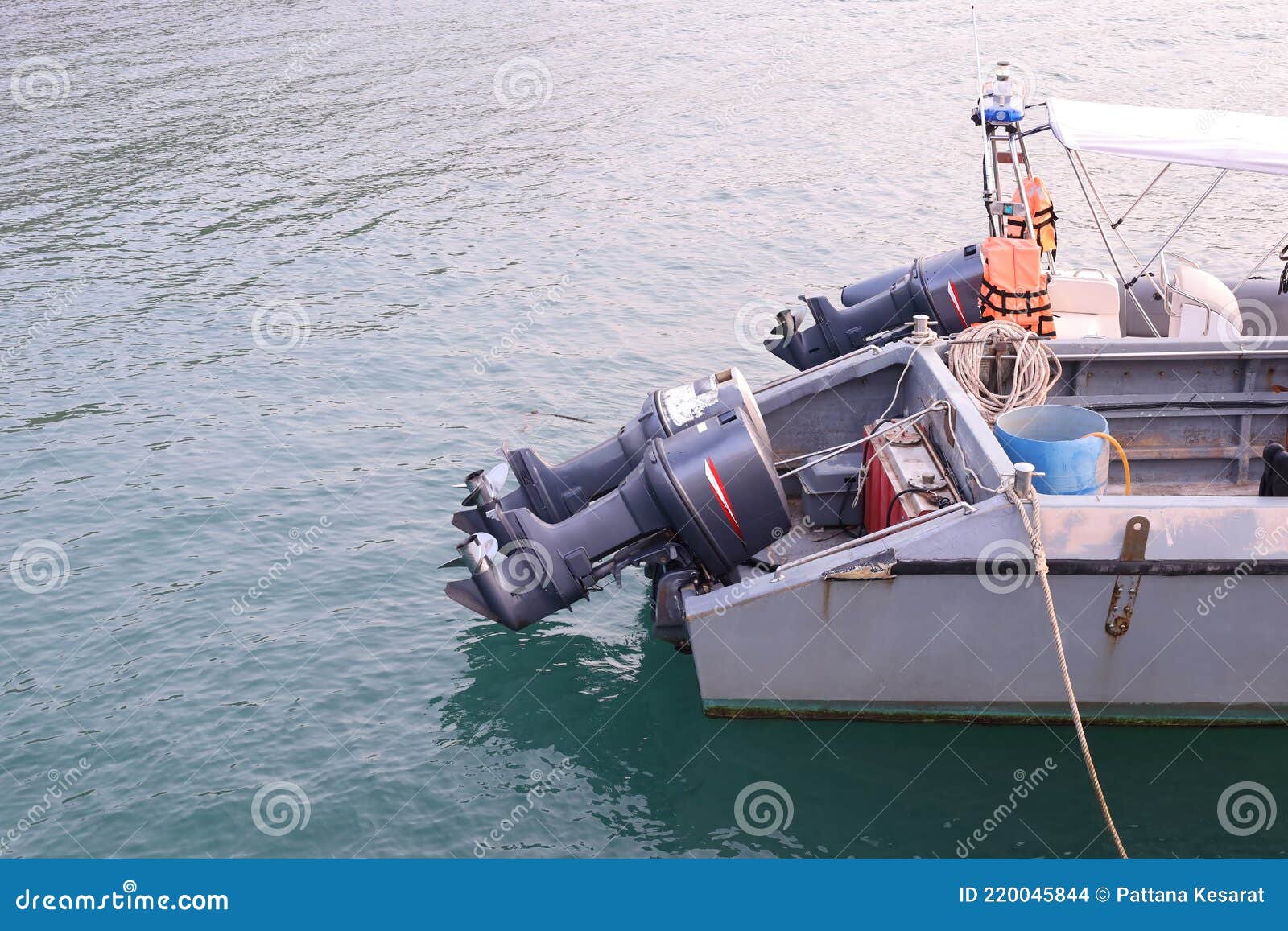Powerful Engines Mounted on the Speedboat Stock Photo - Image of ...