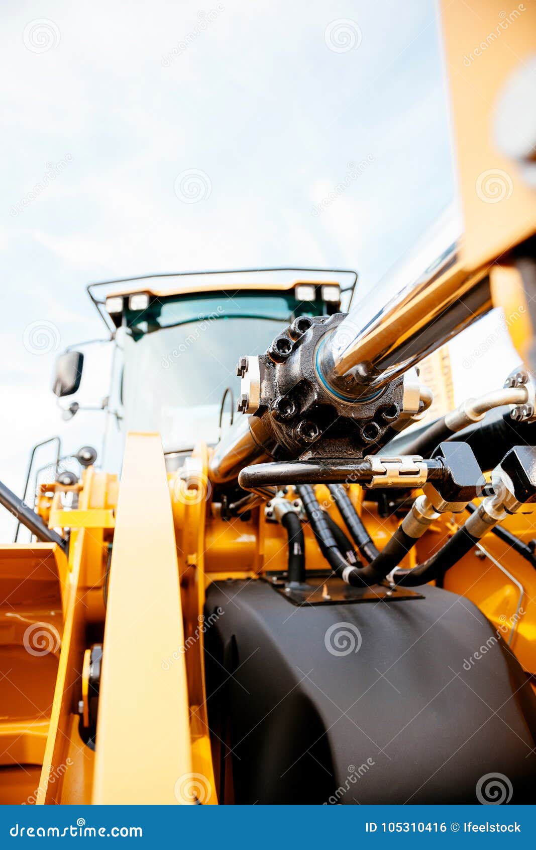 Powerful Excavator Front View Stock Photo - Image of ground, excavate ...
