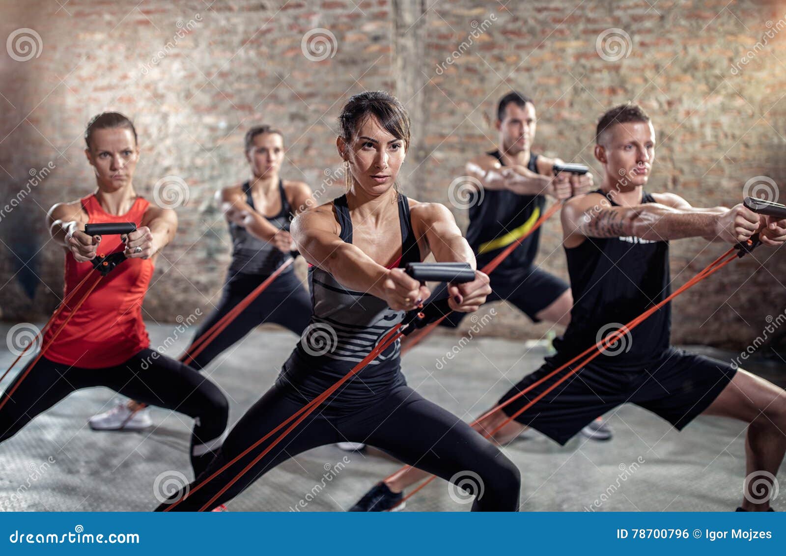 Powerful Exercise with Resistance Band Stock Photo - Image of health ...