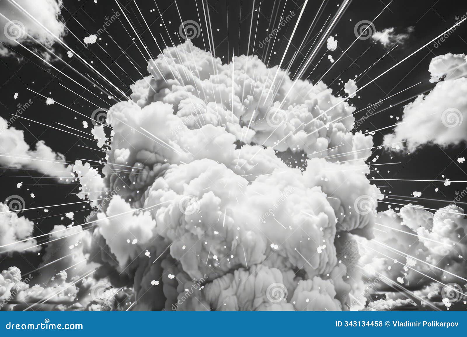 A Powerful Explosion in Black and White Stock Photo - Image of blast ...