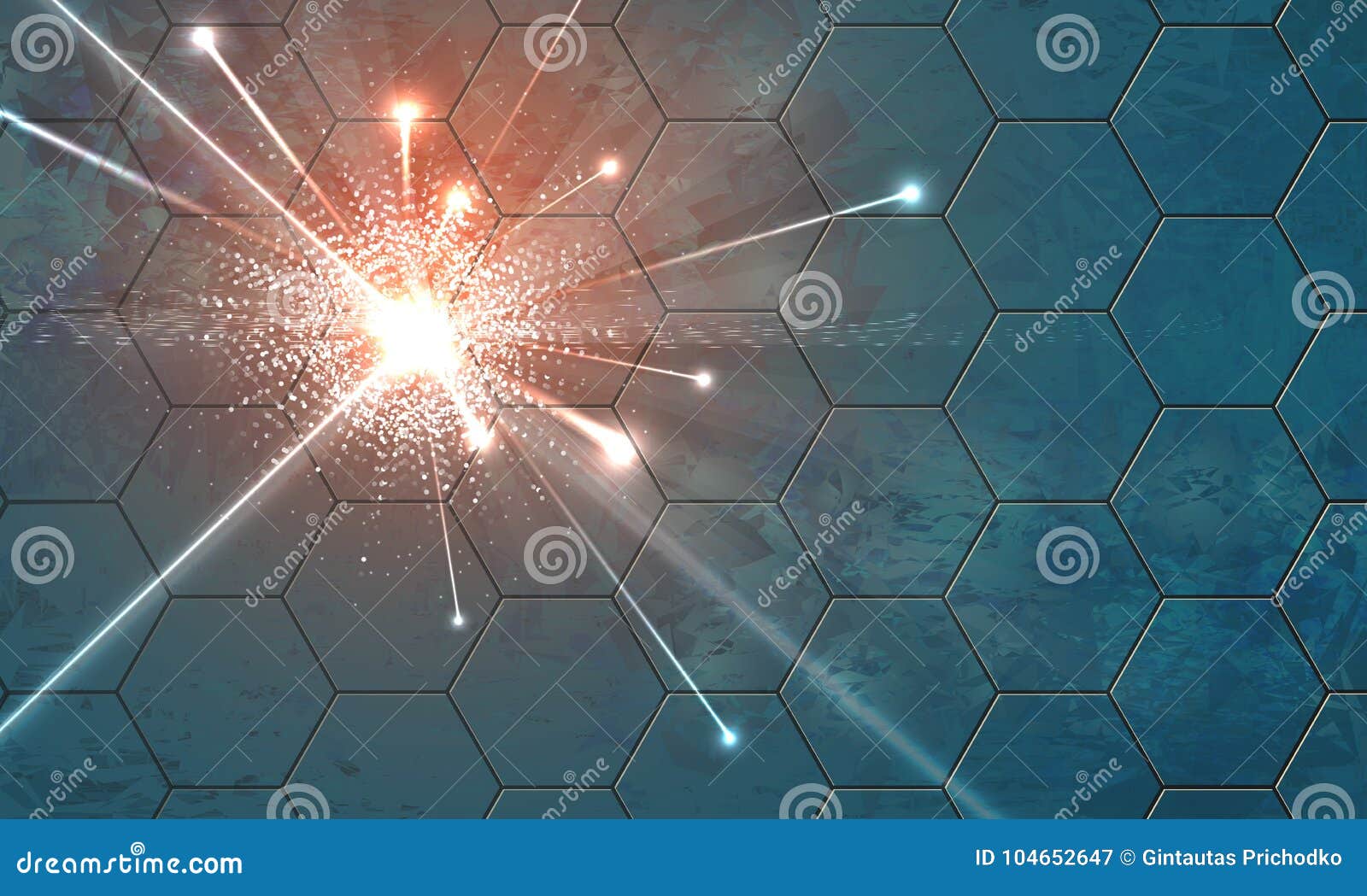 Explosion on a Background with Hexagons Stock Vector - Illustration of ...